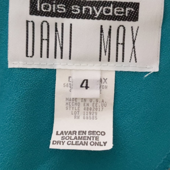 Vintage | Dresses | Lois Snyder Dani Max Vintage Dress Wshoulder Pads ...